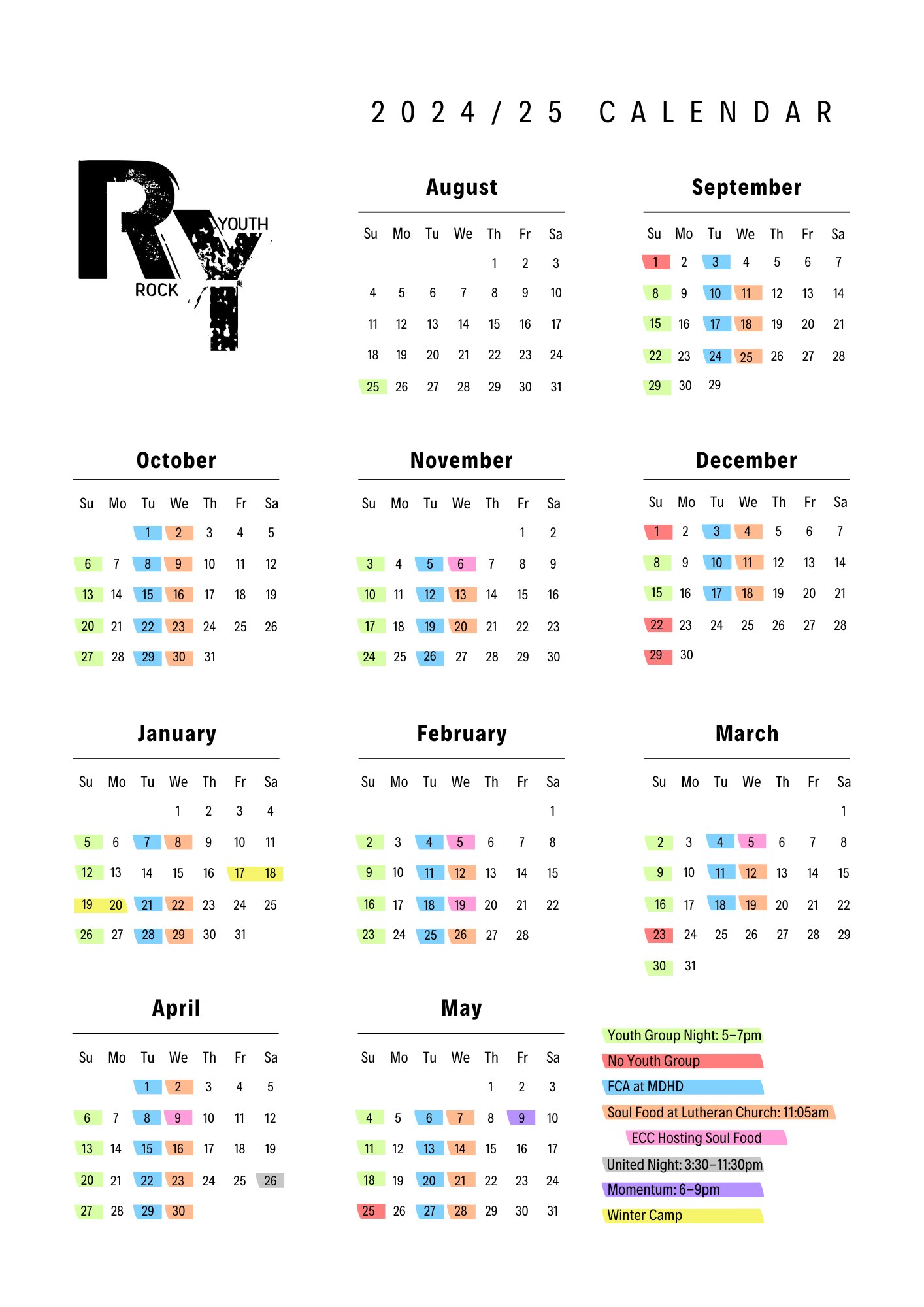2425 Calendar – Elk Creek Church